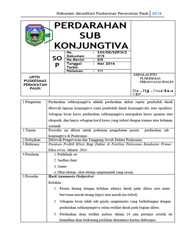 Sop Perdarahan Sub Konjungtiva | PDF