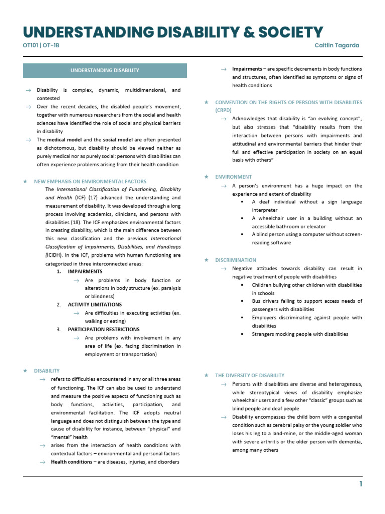 Understanding Disability & Society | PDF | Disability | Social Exclusion