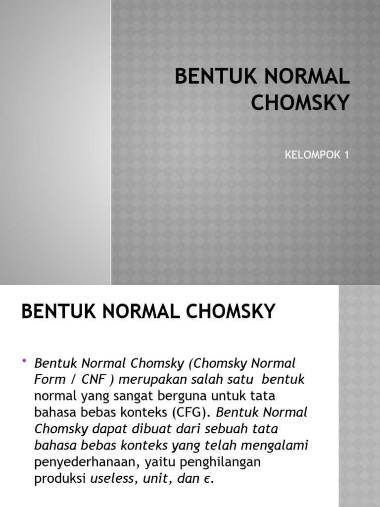 Pembentukan Bentuk Normal Chomsky | PDF