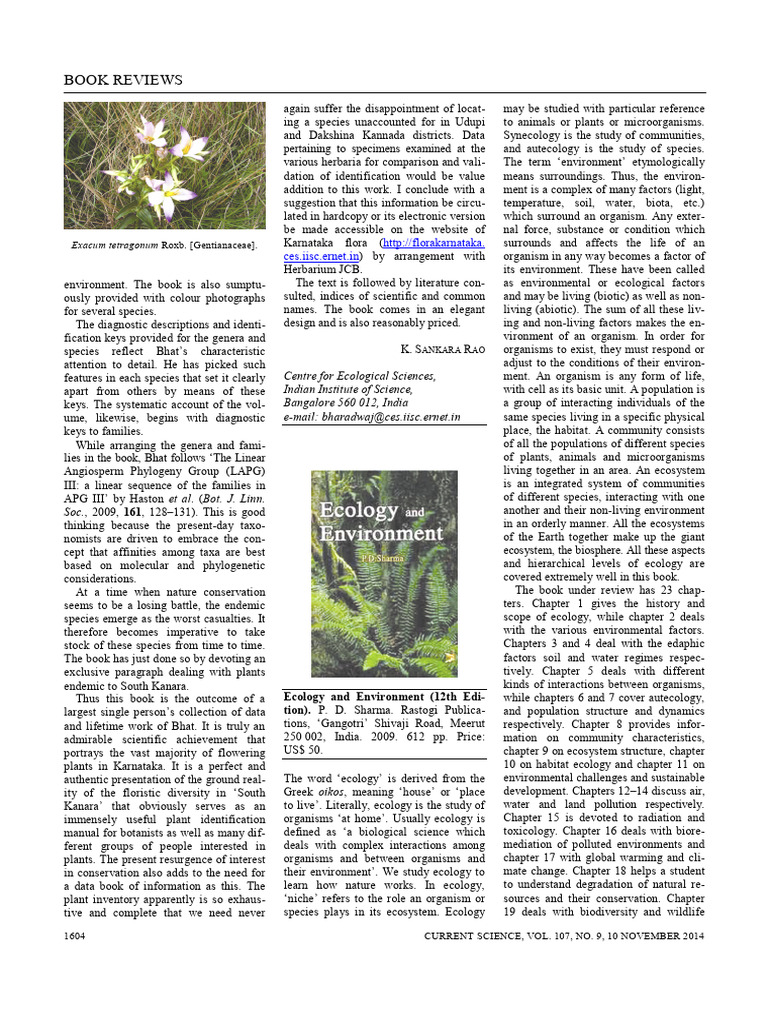 Book Reviews: Ces - Iisc.ernet - in | Download Free PDF | Ecology ...
