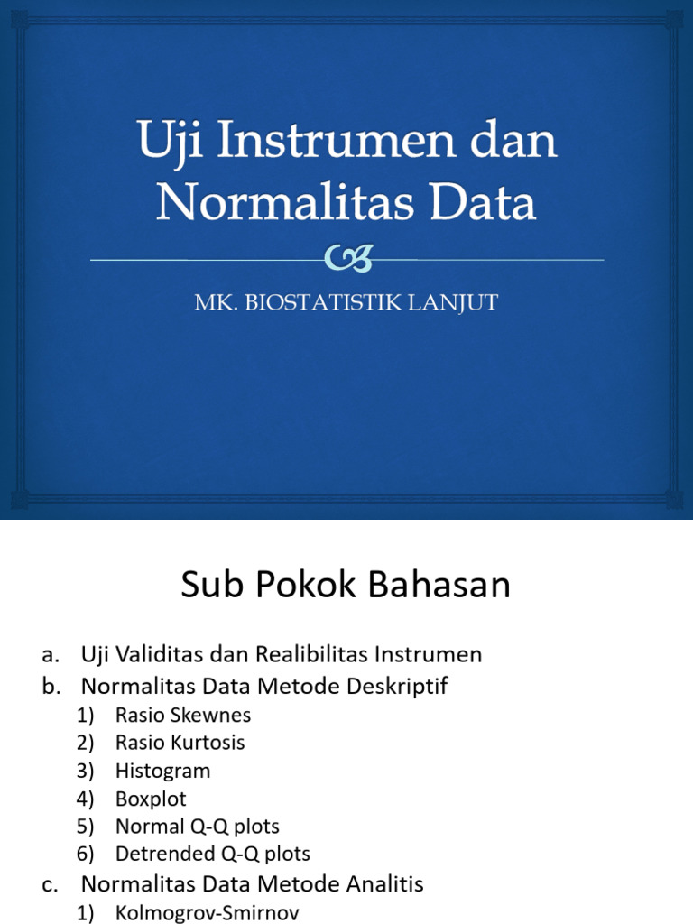 P6. Uji Instrumen Dan Normalitas Data | PDF