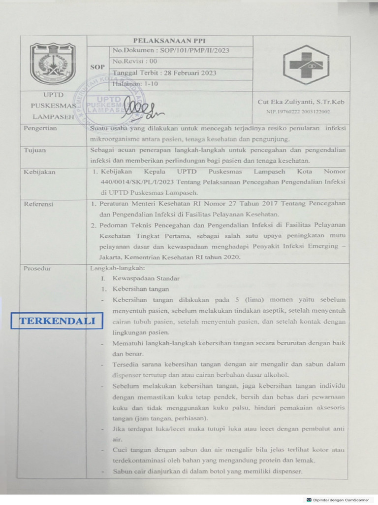 SOP Pelaksanaan PPI | PDF
