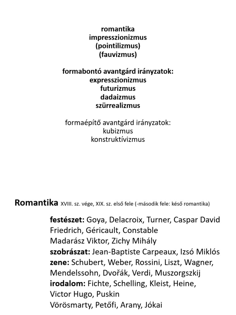 romantika impresszionizmus2 -Automatikusan mentett- -Automatikusan ...