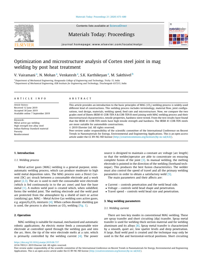 Optimization and Microstructure Analysis of Corten | PDF | Construction | Welding