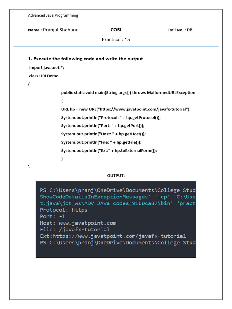 Practical 15 | PDF | String (Computer Science) | Software