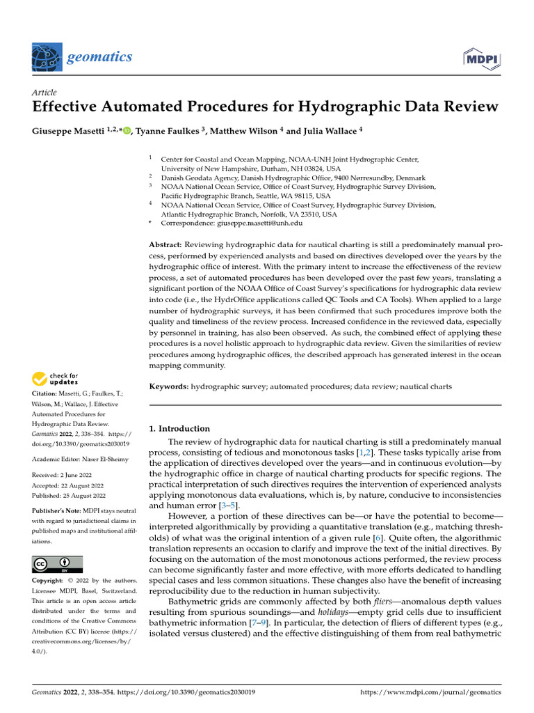 Geomatics 02 00019 | PDF | Hydrography | Data