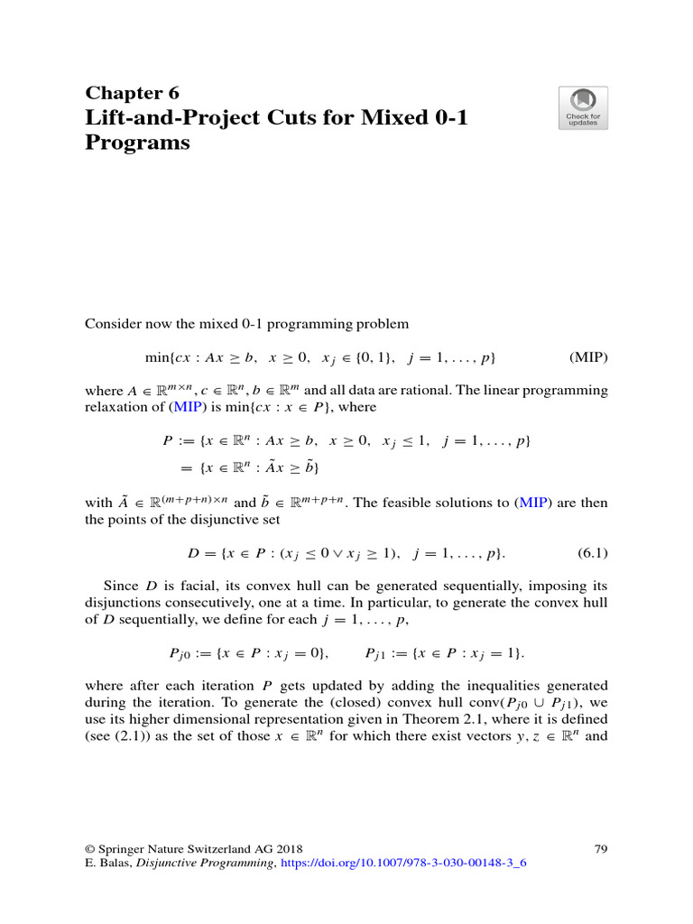 Balas 2018 Pdf Linear Programming Mathematical Optimization