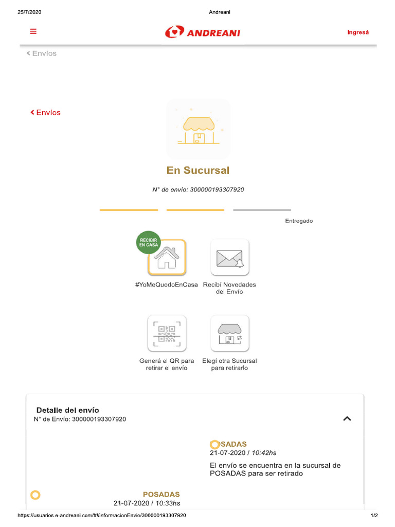 Andreani Envio | PDF