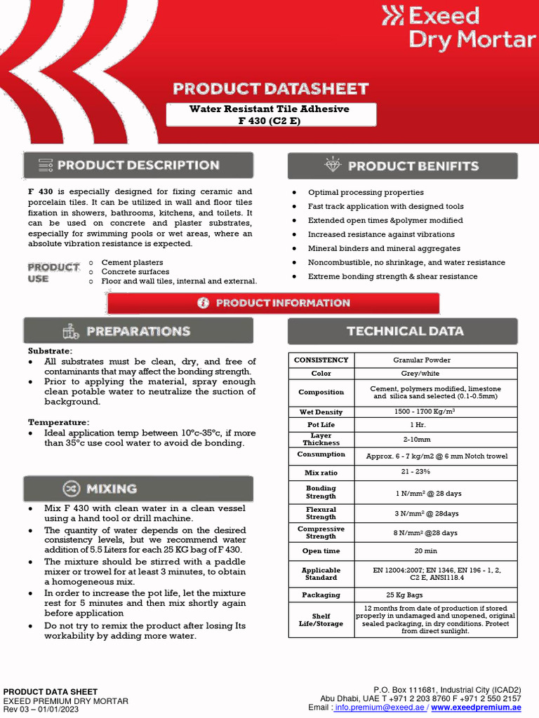 Appendix 4 TDS & MSDS | PDF | Concrete | Adhesive