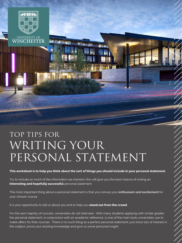 Personal Statement Worksheet | PDF | Experience | Knowledge