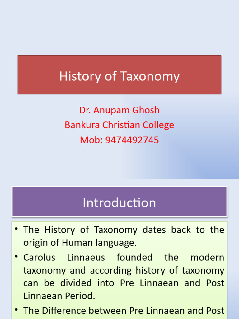History of Taxonomy | PDF