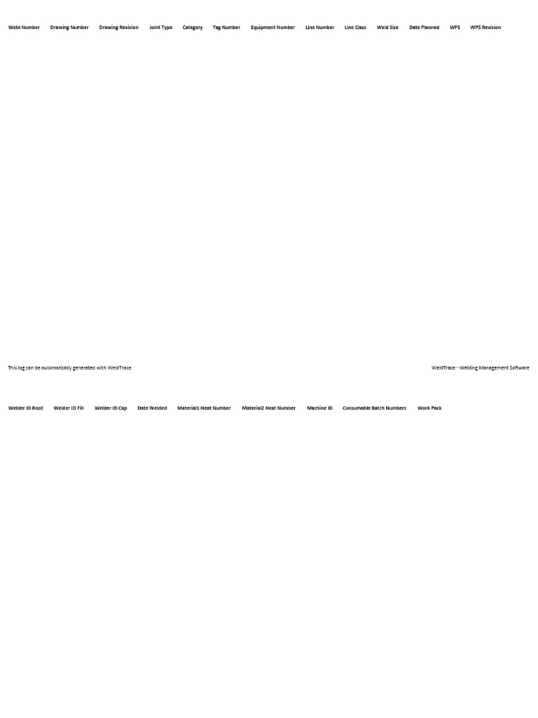 Weld Log Template | PDF