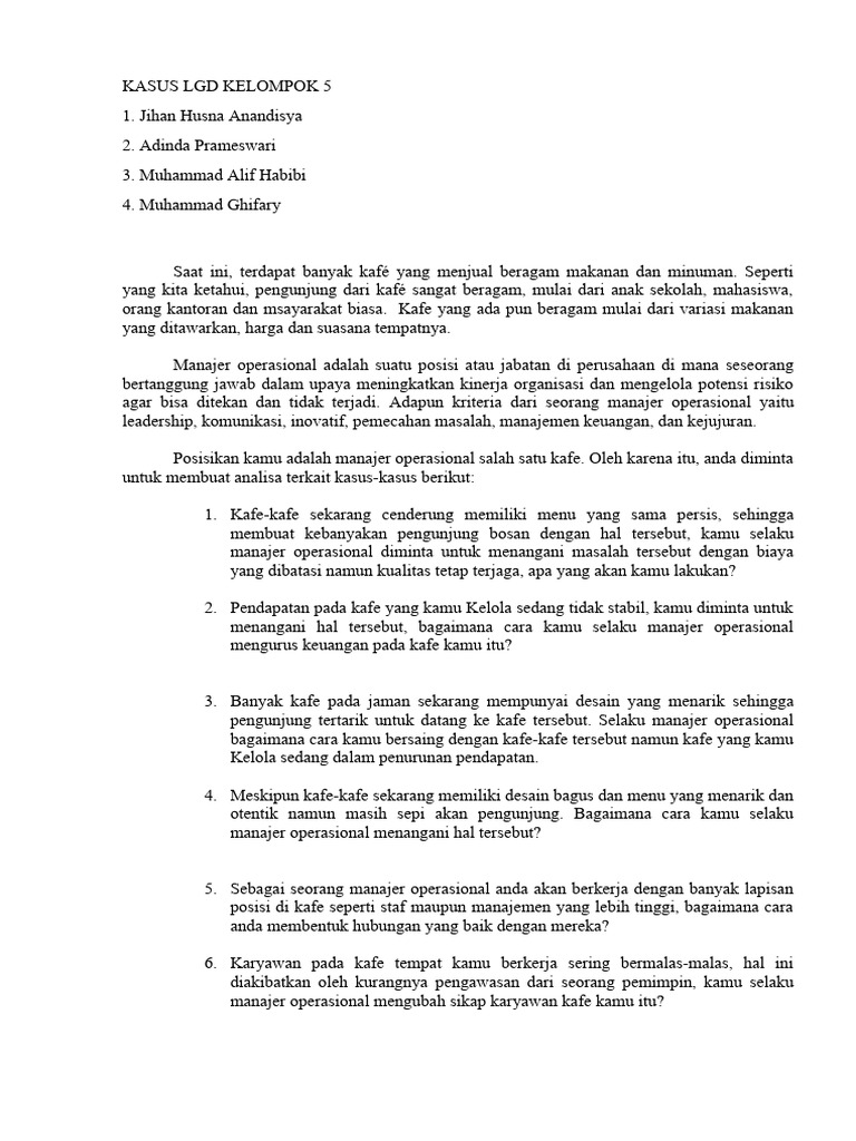 Kasus LGD Kelompok 5 | PDF