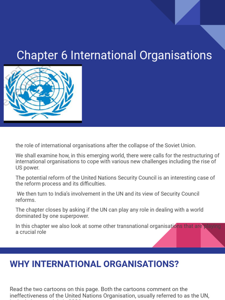 Chapter 6 International Organisations | PDF | United Nations Security ...