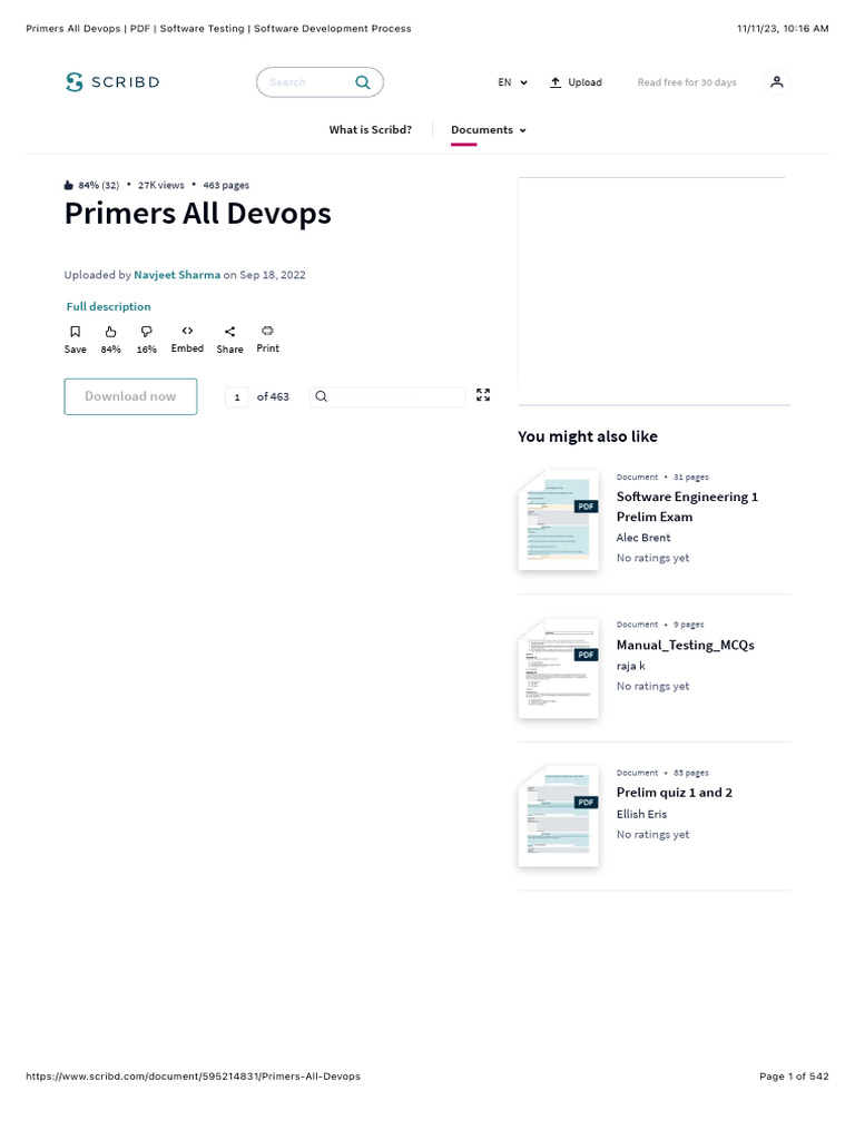 Primers All Devops: Navjeet Sharma Full Description | PDF | Software Design | Computer Science