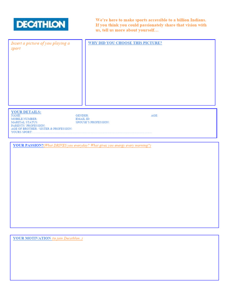 Decathlon Interview Sheet. PDF | PDF