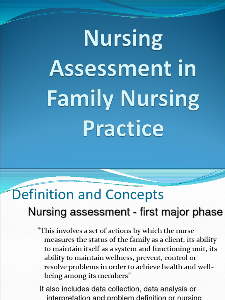 Nursing Assessment in Family Care | PDF | Learning | Nursing