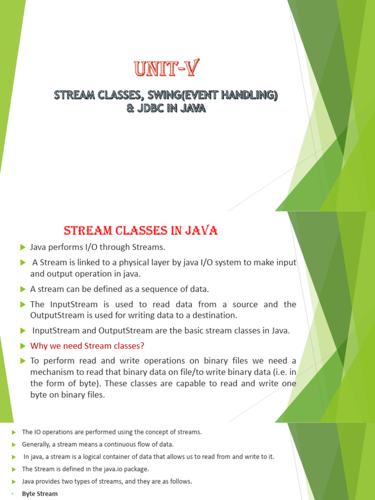 V-Unit (Stream & Swing) | PDF | Graphical User Interfaces | Computing Platforms