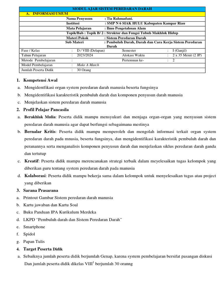 Modul Ajar Per 2 Tia | PDF