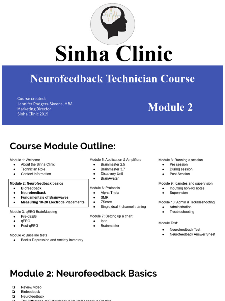 Neurofeedback Technician Module 2 Training Pdf Neurofeedback