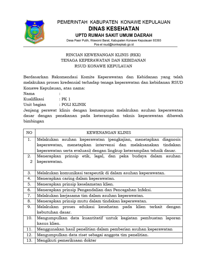 RKK PK 1 Poli Klinik | PDF