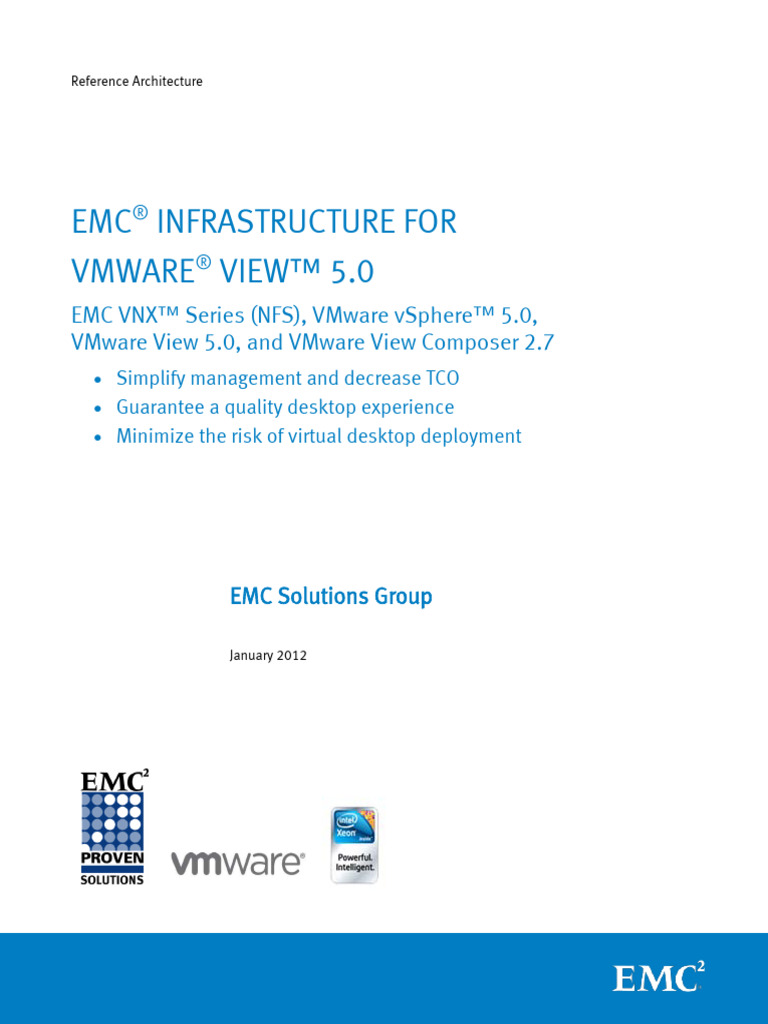 Emc Infrastructure For Vmware View Reference Architecture | PDF | V Mware | Cache (Computing)