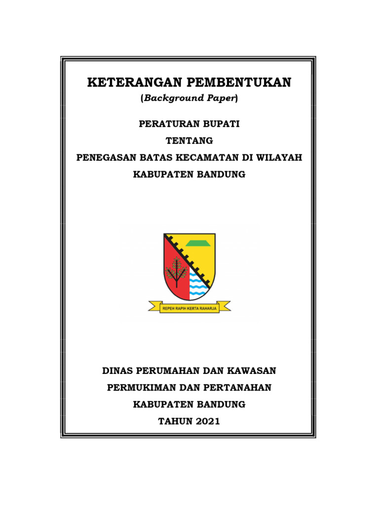 Background Paper Penegasan Batas Kecamatan | PDF