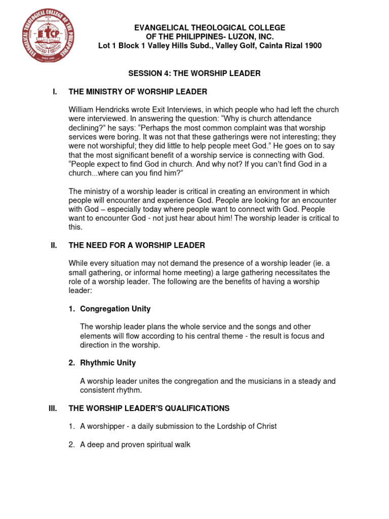 SESSION 4 and 5 Student | PDF | Worship | Sermon