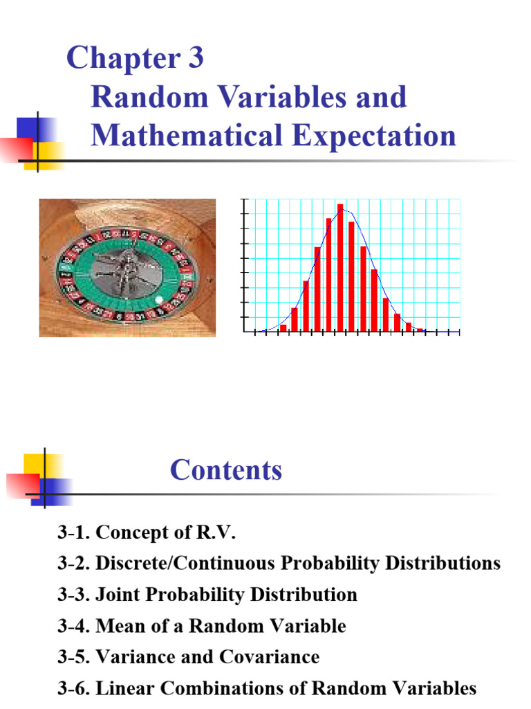 Chapter 3 Random Variable and Mathematical Expectation | PDF | Probability Distribution | Random ...