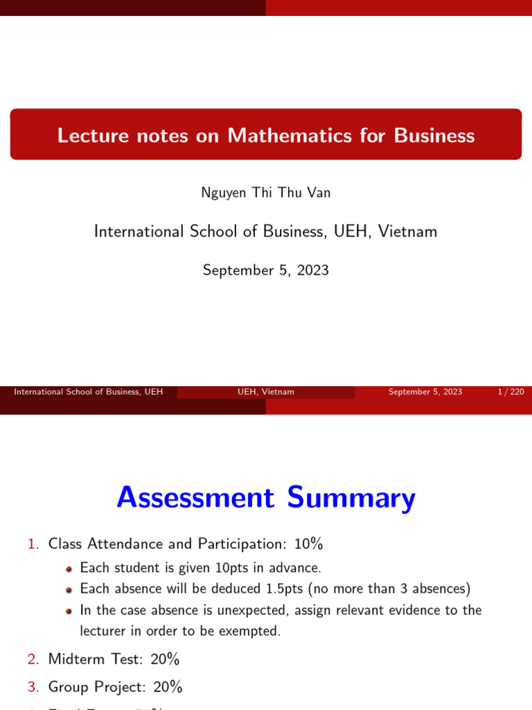 Business Mathematics Lecture Notes | PDF | Equations | Trigonometric ...