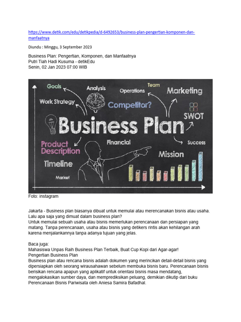 Komponen Utama dalam Business Plan | PDF | Bisnis