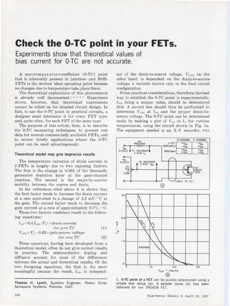 (ED).Check the 0-TC point in your FETs | PDF | Field Effect Transistor ...