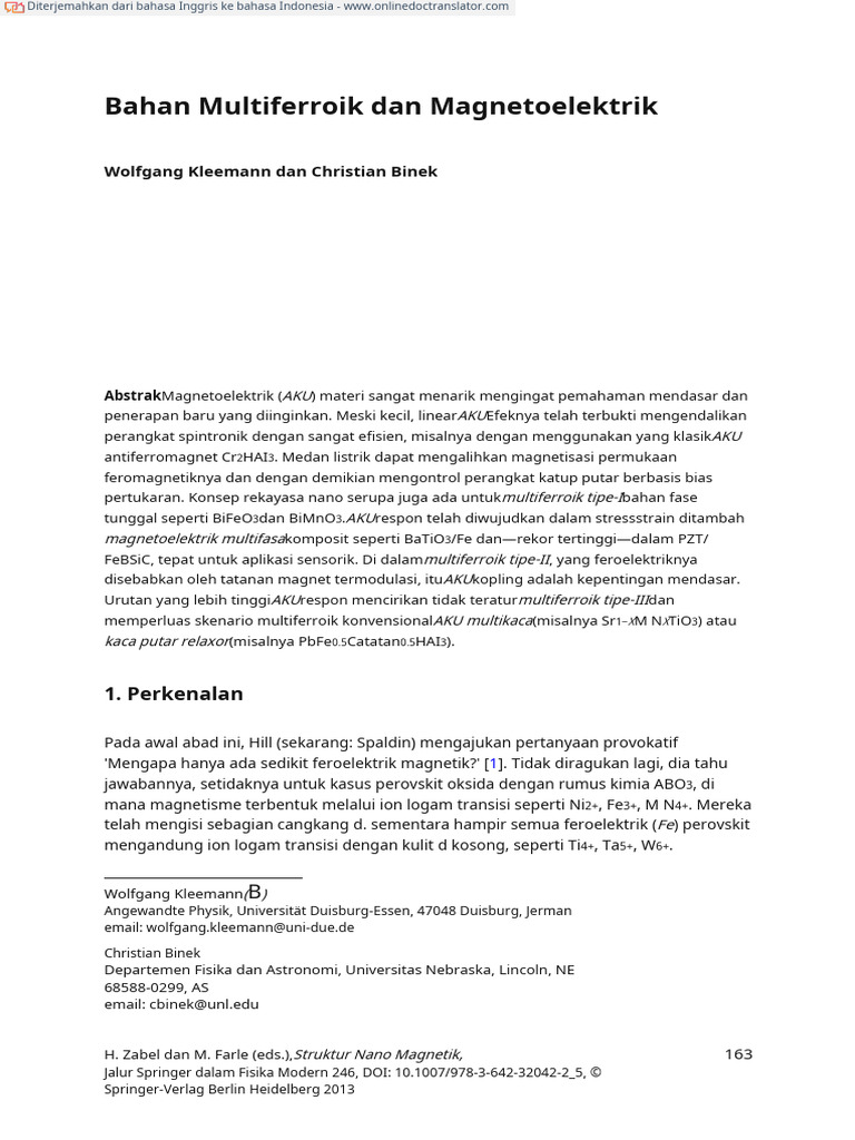 Multiferroic and Magnetoelectric Materia - En.id | PDF