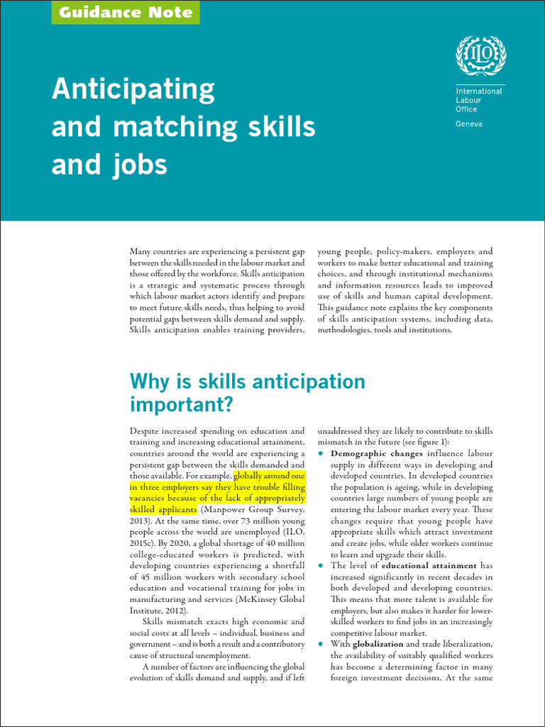 Skills Anticipation for Future Workforce | PDF | Employment | International Labour Organization