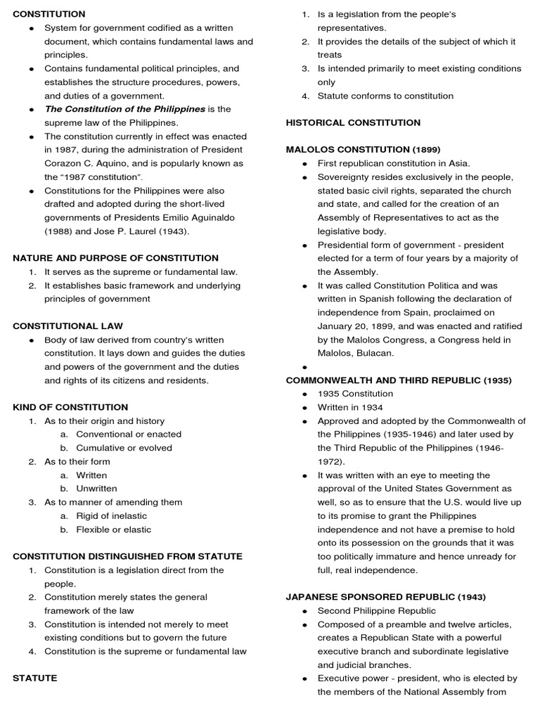 Polgov Reviewer | PDF | Constitution | Separation Of Powers