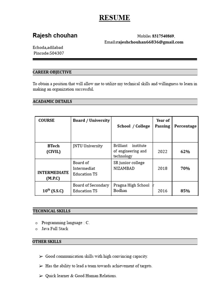 Rajesh@Resume | PDF