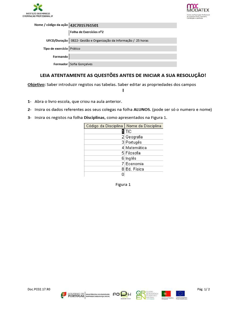 PC02.17.R0 - Folha de Exercicios Nº2 | PDF