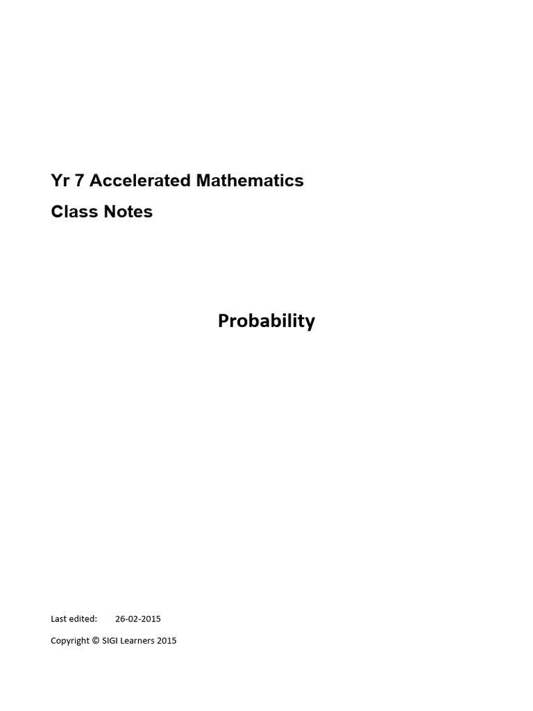 Probability 1 | PDF | Probability | Mathematics