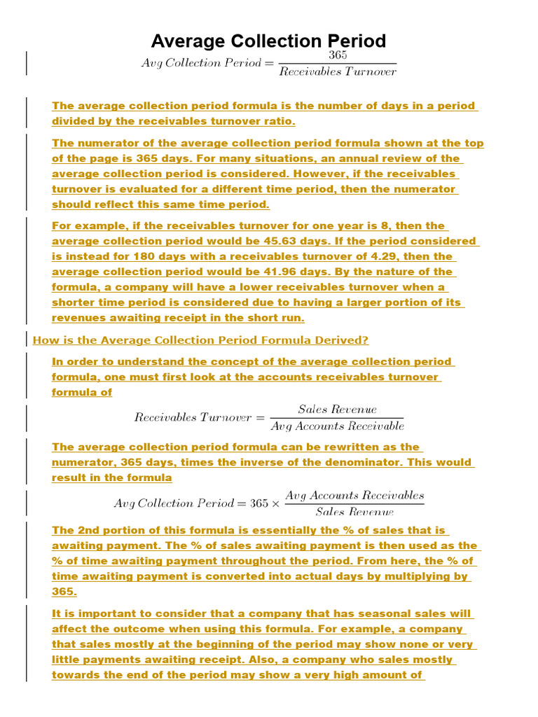 Average Collection Period | PDF