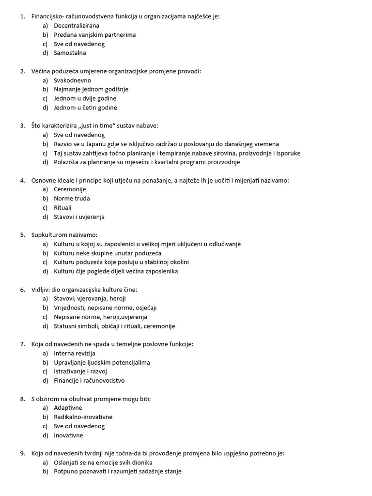 Pitalice Organizacija | PDF