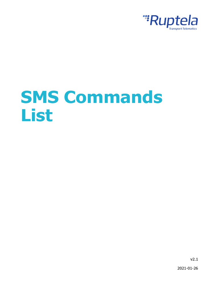 Ruptela SMS Commands Guide v2.1 | PDF | Port (Computer Networking ...