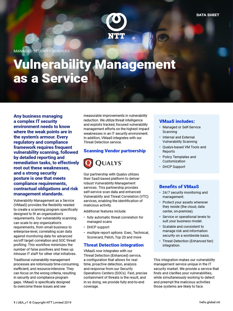 Vulnerability Management Datasheet Pdf Vulnerability Computing Computer Security