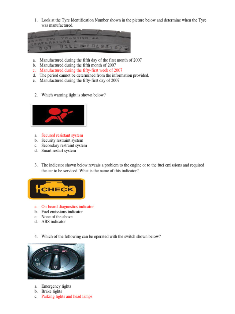 Driving Exams Test | PDF | Traffic | Traffic Light