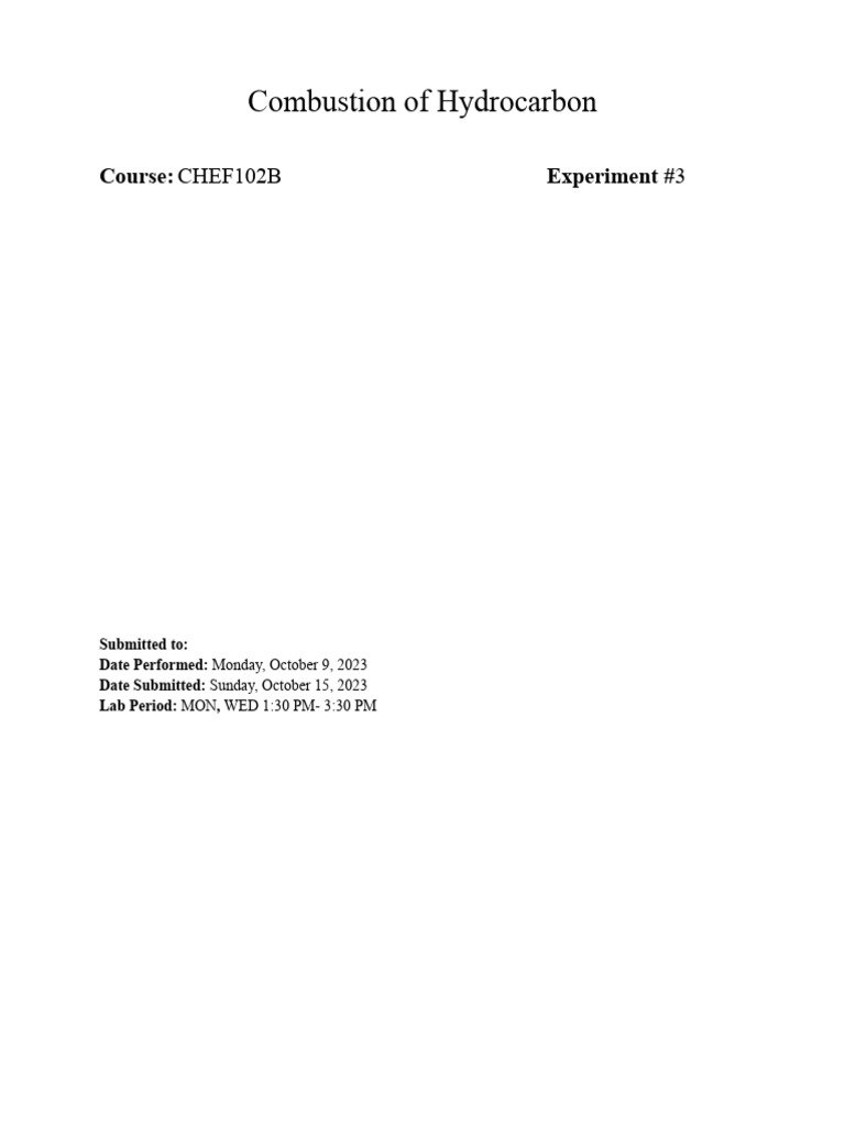 Lab Report #2 | PDF | Combustion | Chemical Reactions