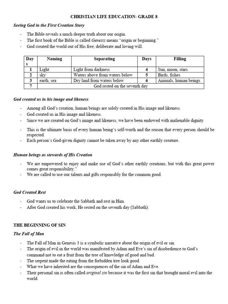 Cle 8 Reviewer | PDF | Cain And Abel | Genesis Creation Narrative
