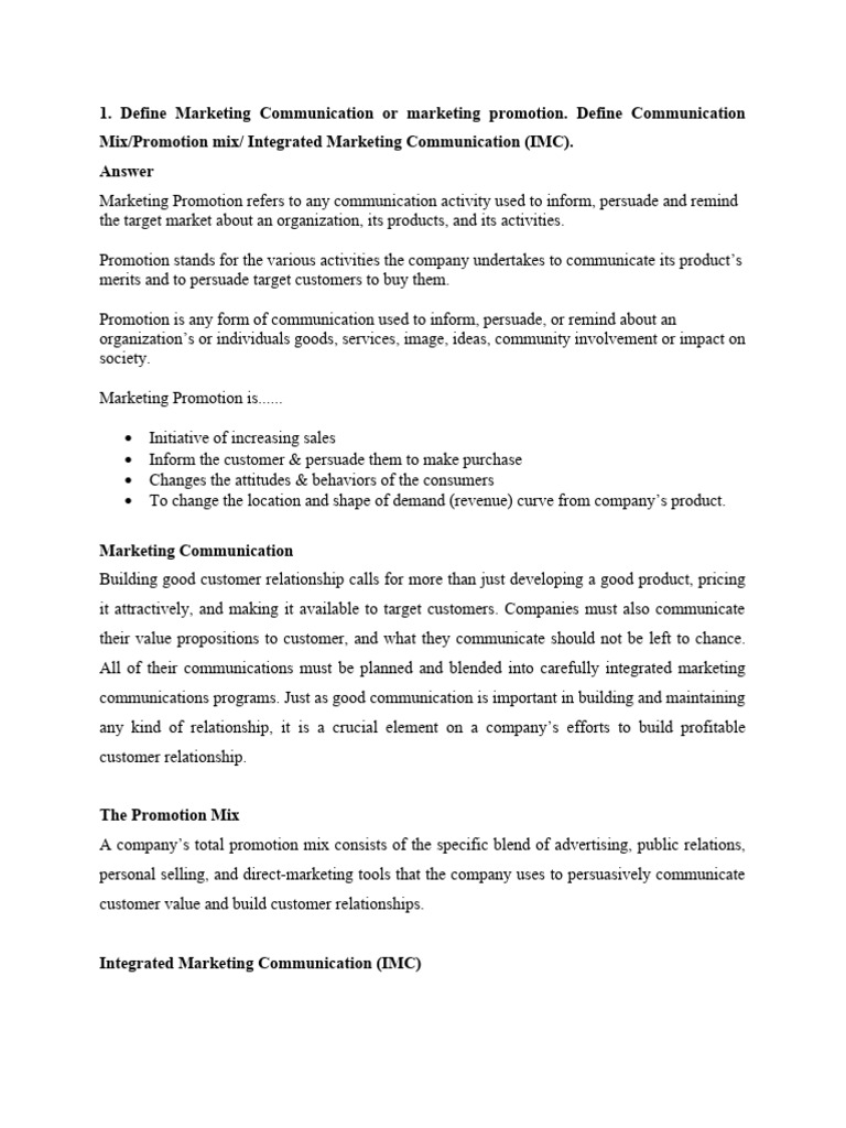 Define Marketing Communication | PDF | Marketing Communications | Marketing