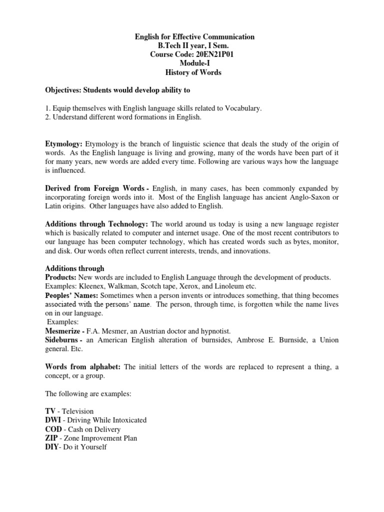 Module I | PDF | English Language