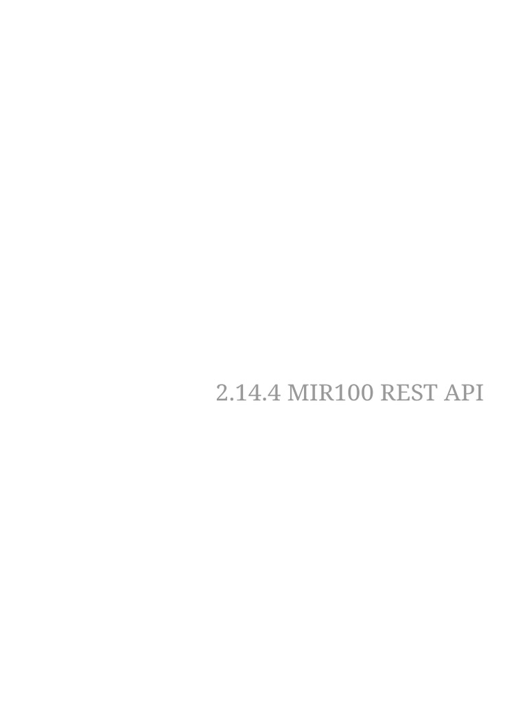 MiR MIR100 REST API 2.14.4 | PDF | Parameter (Computer Programming) | Json
