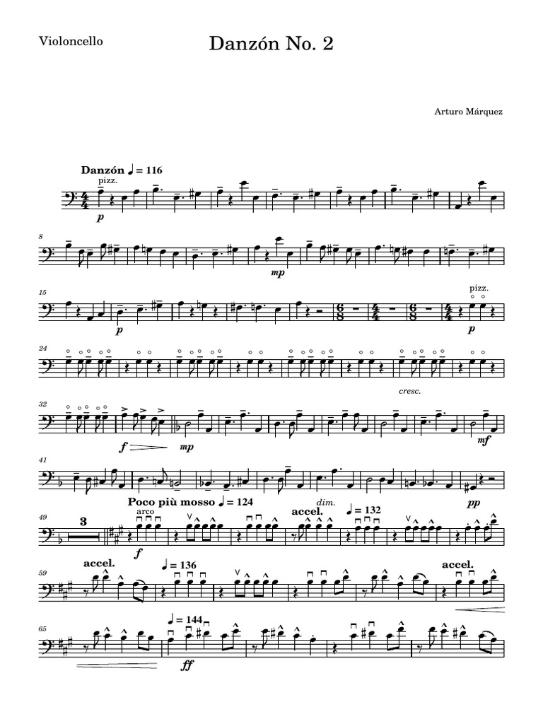 Danzón No. 2 - Violoncello | PDF