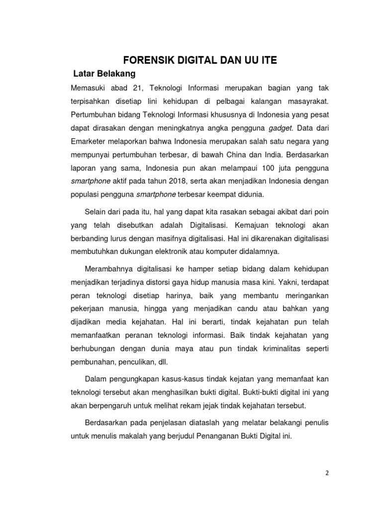Forensik Digital Dan Uu Ite | PDF | Ilmu Sosial
